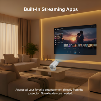 Brother eye 4k Mini projector 300 lumens , Built-in speaker , Pre inst ...